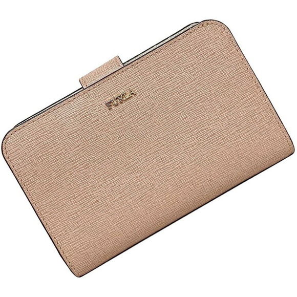Furla | Bags | Furla Bifold Wallet Salmon Pink Leather Lshaped Ladies ...